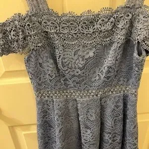 Francesca's Collections | Dresses | Francesca Blue Off Shoulder Lace ...